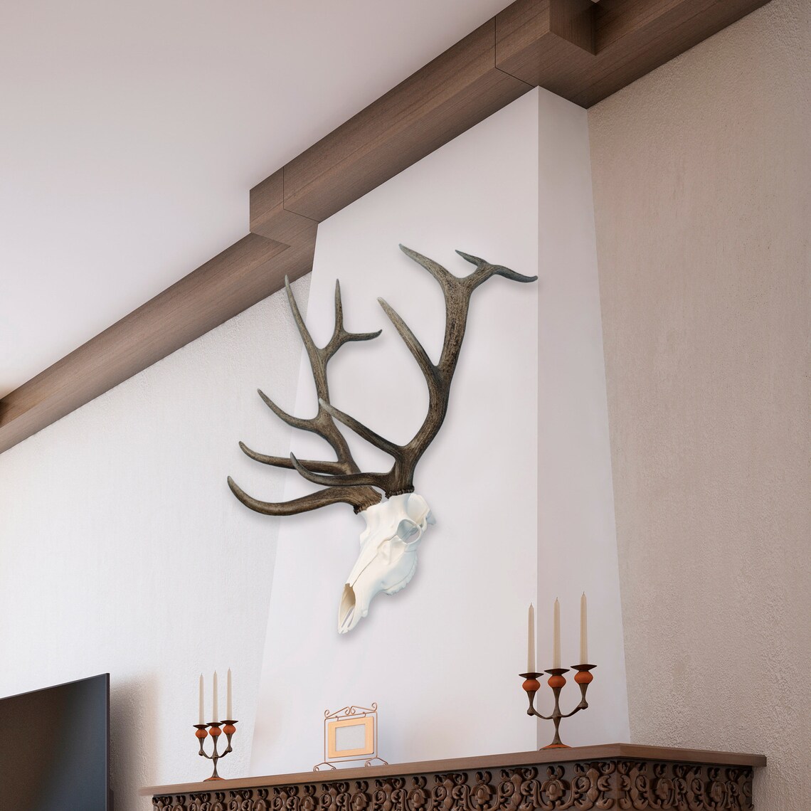 ELK Record Keeper - White Bone - Universal Size - Elk Skull Replica ...