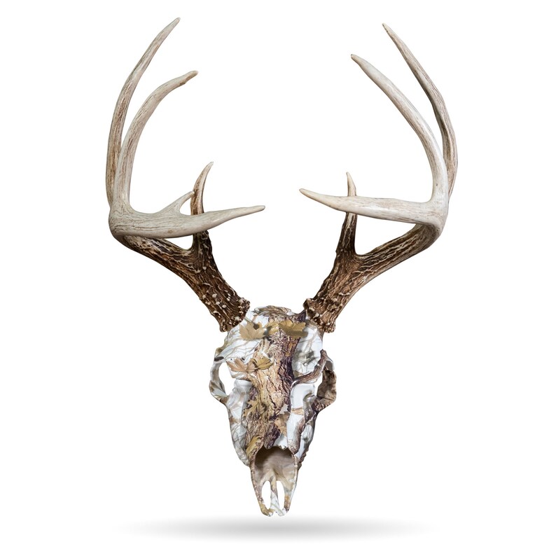 Skull Master - SNOW CAMO - Custom Size - Hydro Dip - Deer Skull Replica ...
