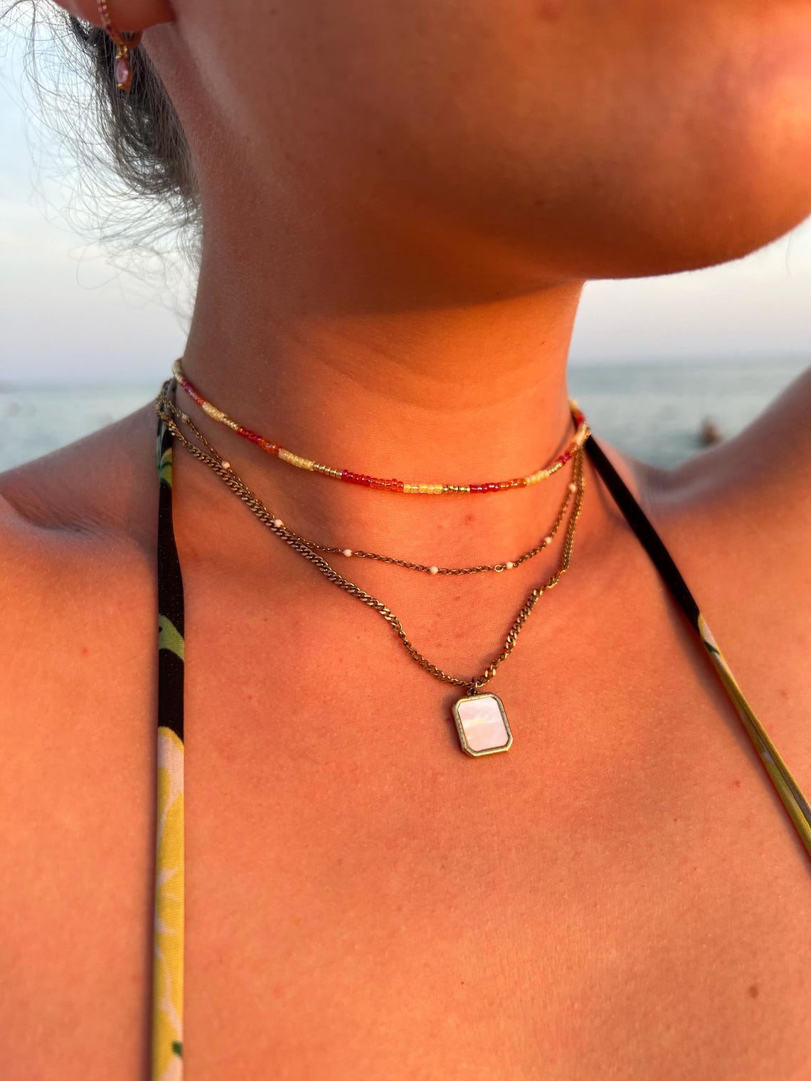 Handmade "spanish Sun" Seed Bead Necklace - Summer Jewellery - Beaded ...