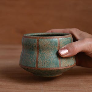 10 Ounces Turquoise Stoneware Cup - Etsy