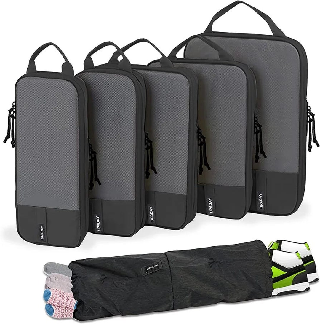 UPADAY Compression Packing Cubes: Nylon Travel Suitcase Organizer, Set ...