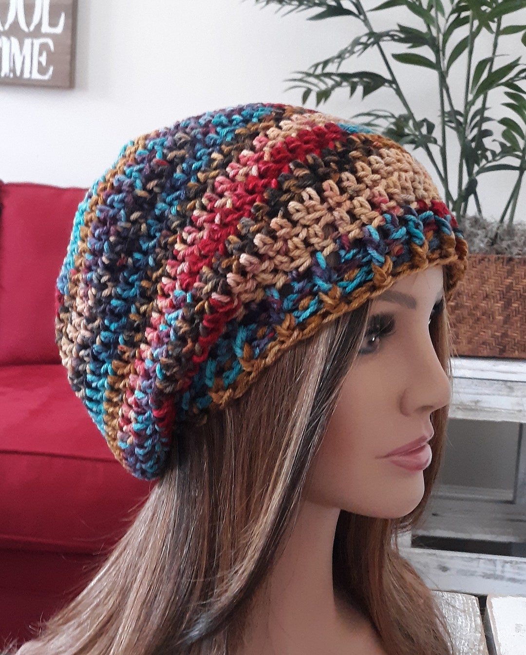 SLOUCHY Hat Crocheted Slouch Hat Fall Winter Hat Ready to Ship Hat ...