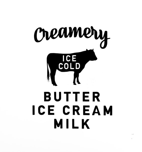 CREAMERY Decal Dairy Cow Decal DIY Creamery Sign - Etsy