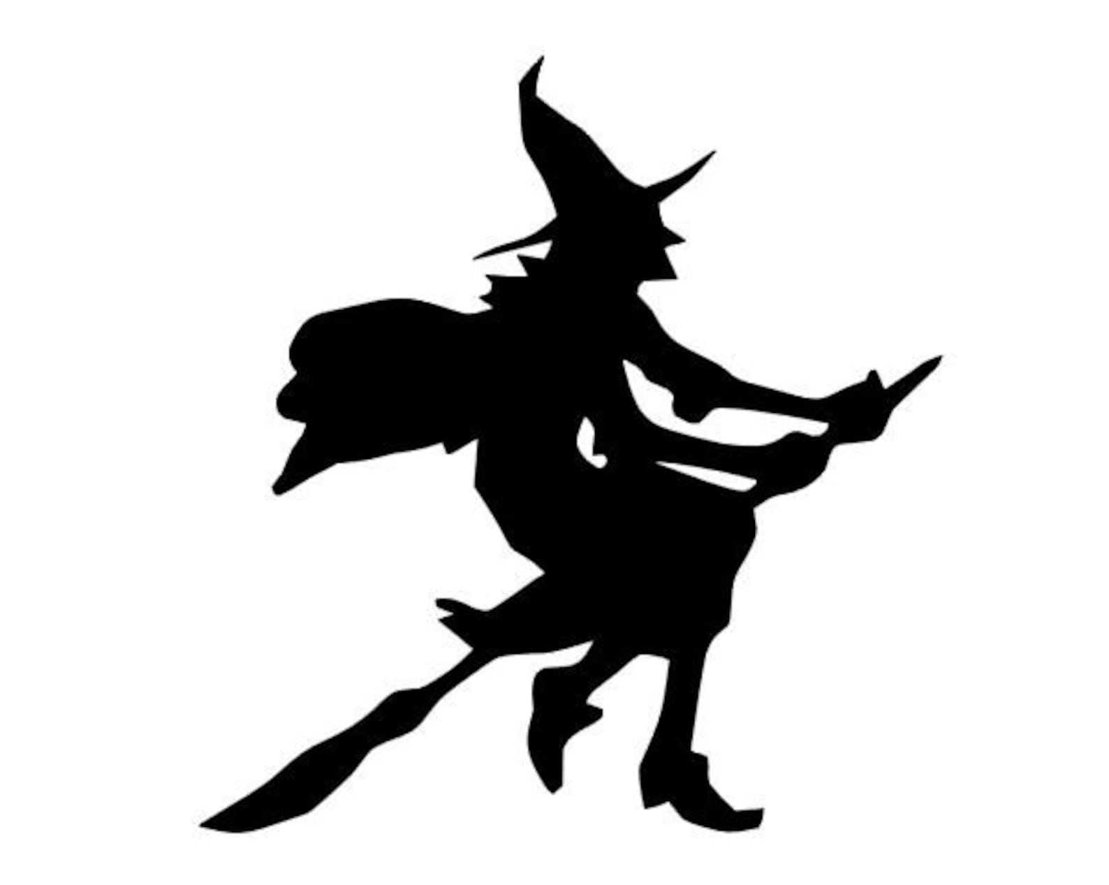 FLYING WITCH Vinyl Decal Halloween Witch Sticker Witch - Etsy
