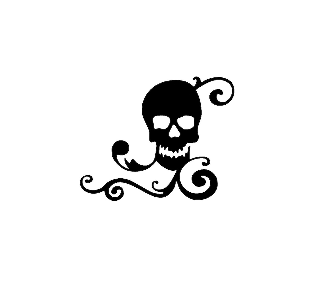 SKULL Flourish Decal Halloween Decal Gothic Halloween - Etsy