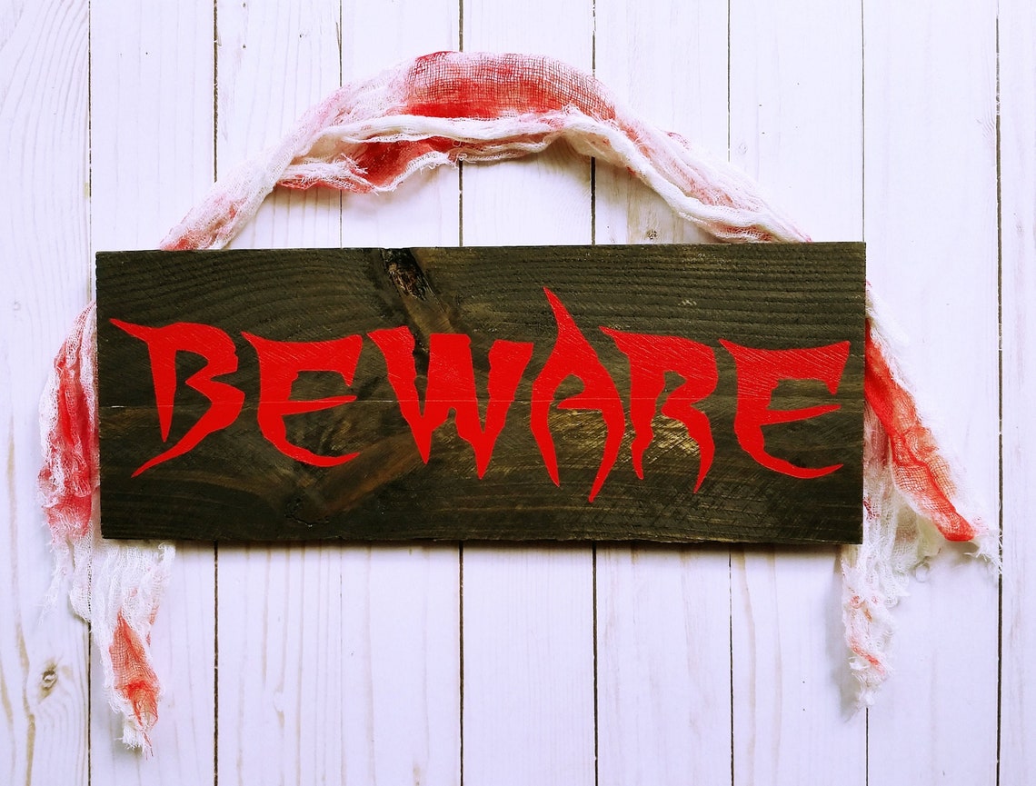 BEWARE Vinyl Decal Halloween Decor Pirate Party Decor - Etsy