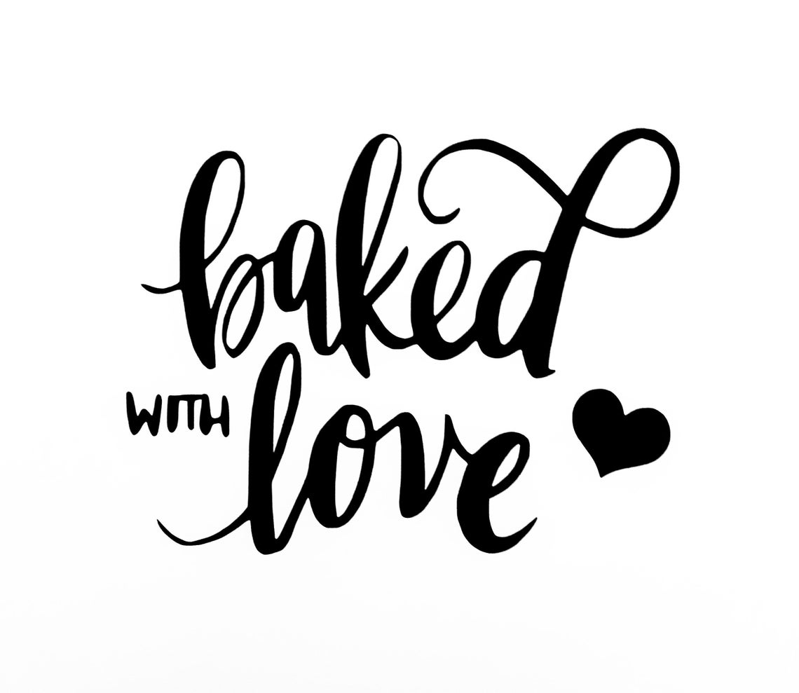 BAKED With LOVE Decal Kitchen Decor Farmhouse Decor Love | Etsy