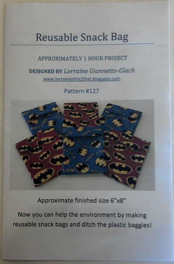 Reusable Snack Bag Pattern Pdf | Etsy