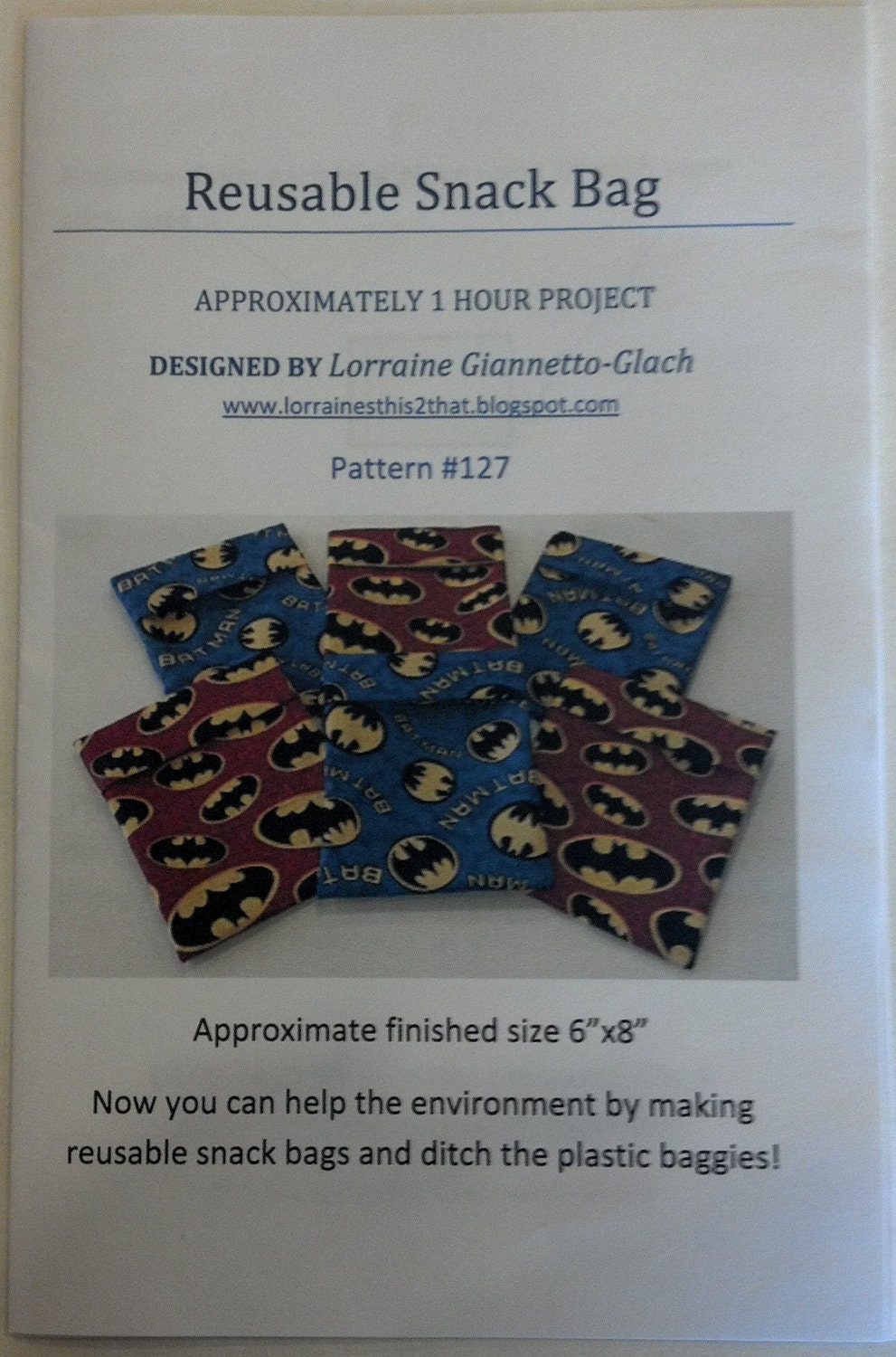 Reusable Snack Bag Pattern Pdf - Etsy