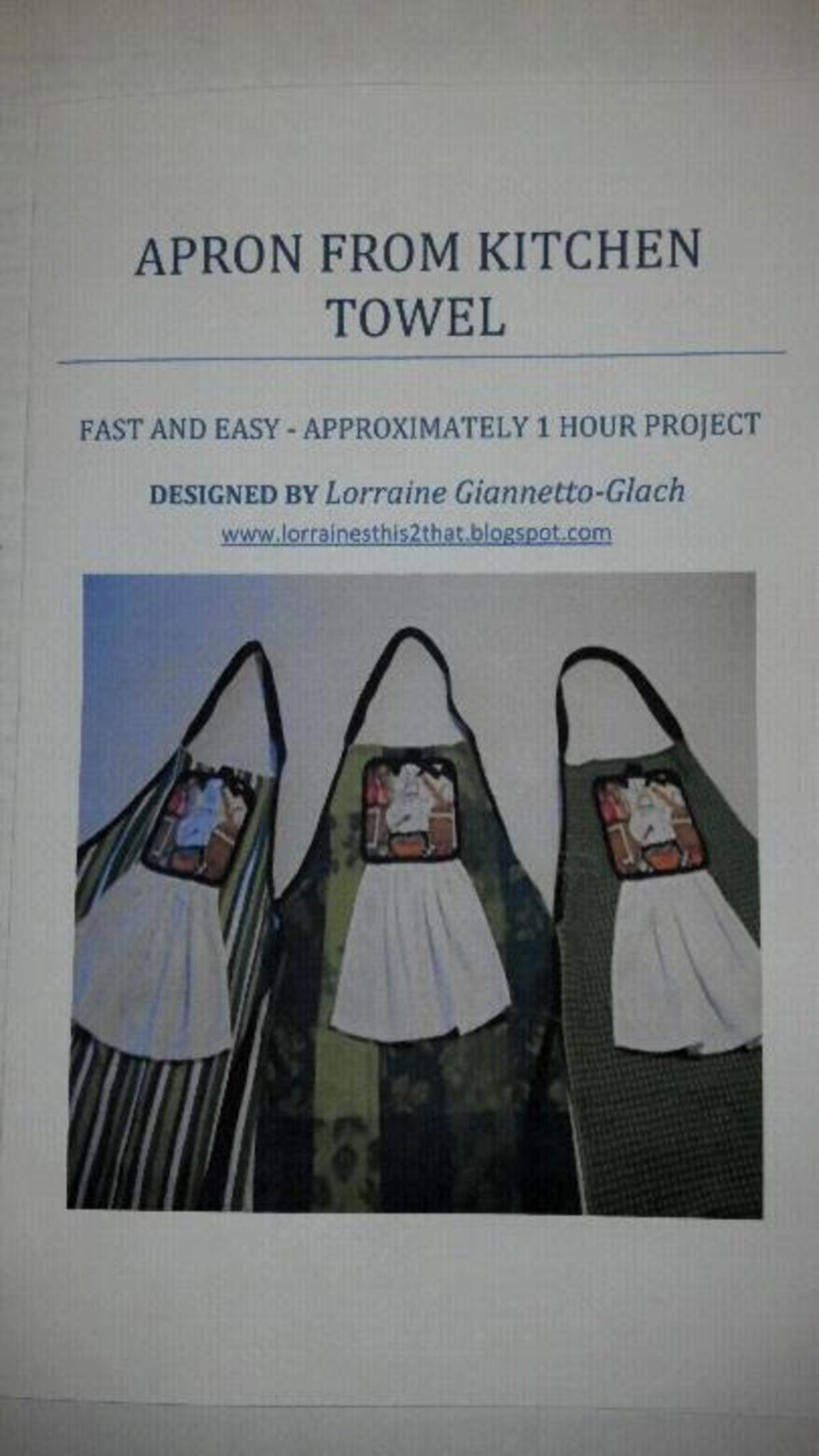 Apron From Kitchen Towel Pattern - Etsy
