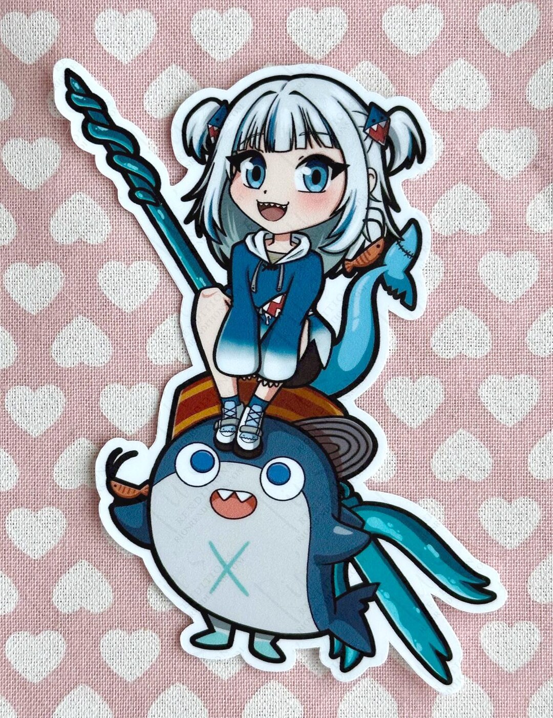 Gawr Gura Bloop Chumbuds Sticker / 3 Inch Vinyl Sticker / Vtuber ...