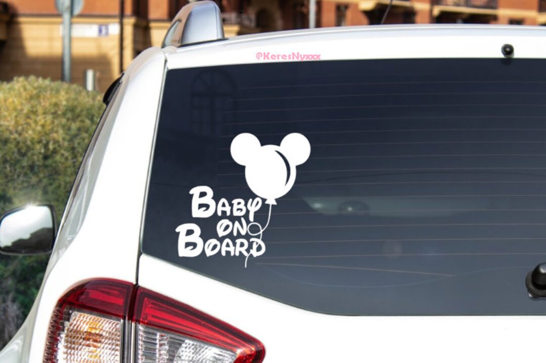 Baby on Board Disney Mickey Mouse Lover Balloon Bumper Sticker Car ...