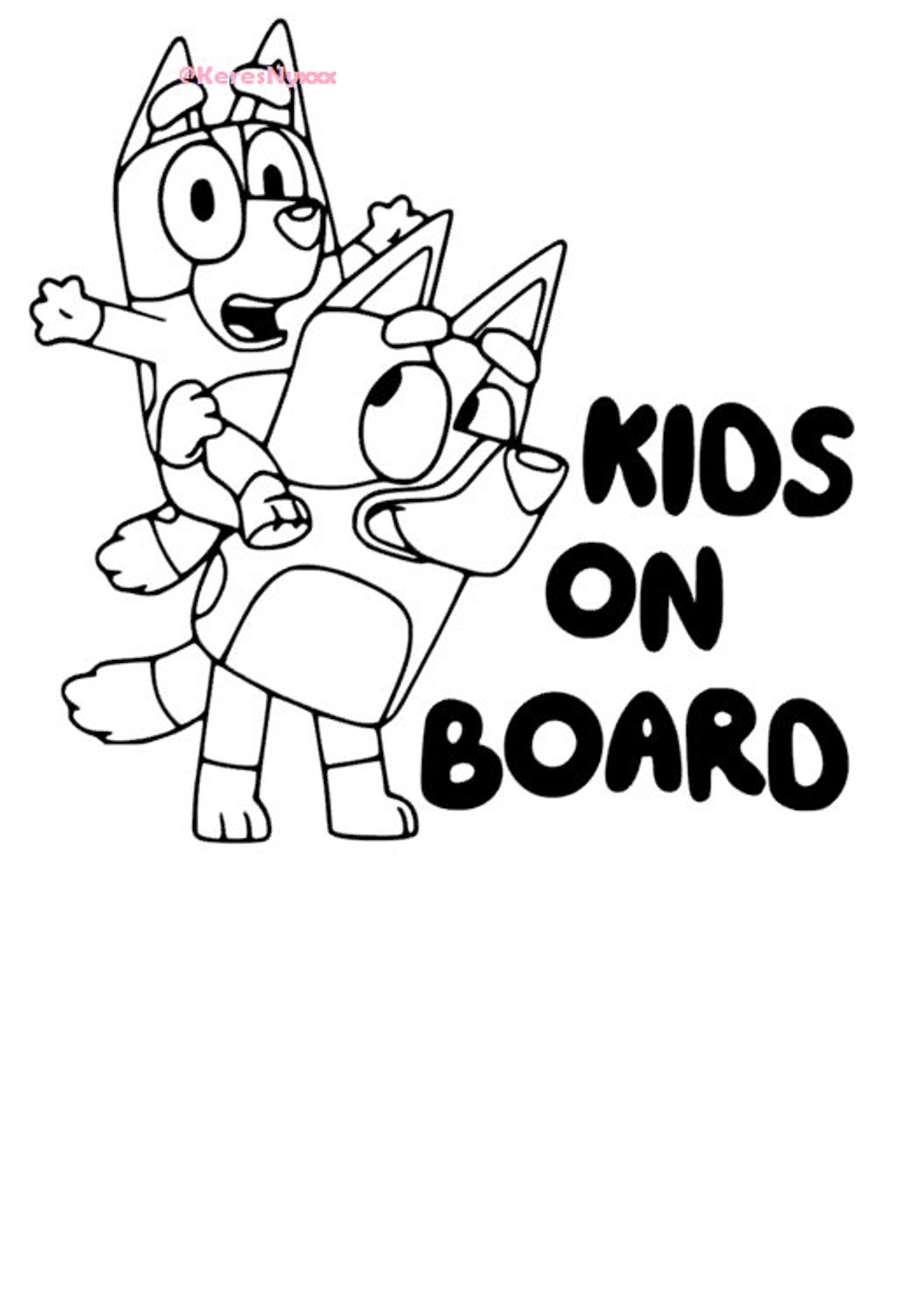 Kids on Board Baby on Board Bluey and Bingo Bumper Sticker Car Decal ...