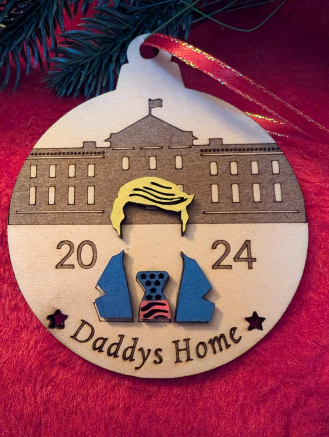 Daddy's Home President Trump White House Handmade Hand Painted Rustic ...