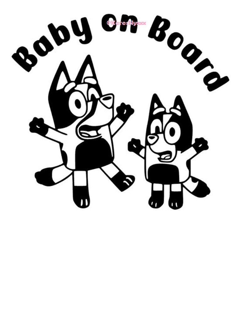 Baby on Board Bluey and Bingo Bumper Sticker Car Decal Sticker Vinyl ...