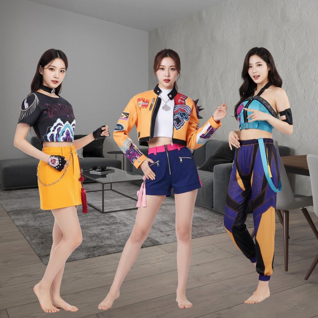 Huntrix Kpop Demon Hunters Costume Set, Huntrix Cosplay Costume Set ...