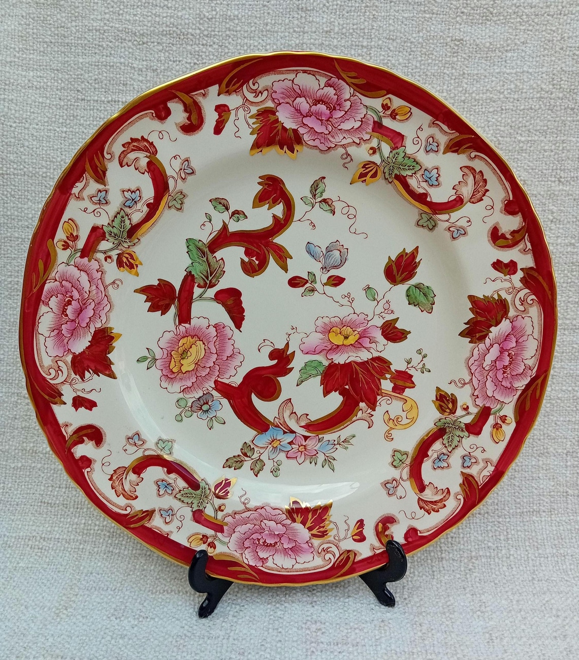 Mason Mandalay Red and Blue Plate - Etsy