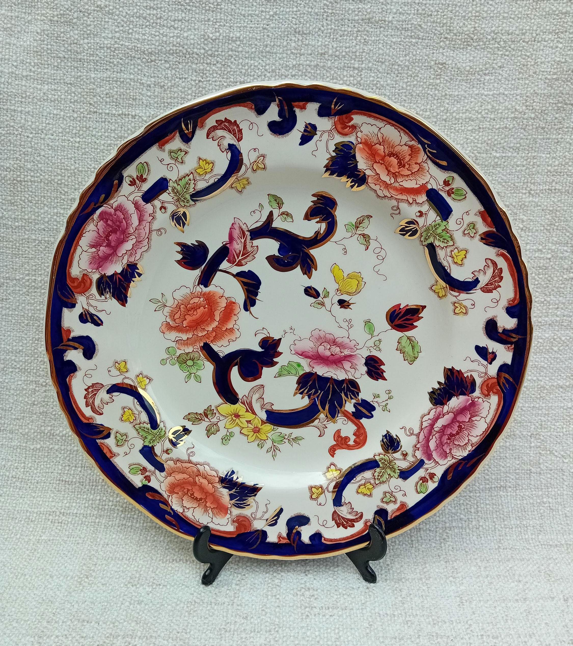 Mason Mandalay Red and Blue Plate - Etsy