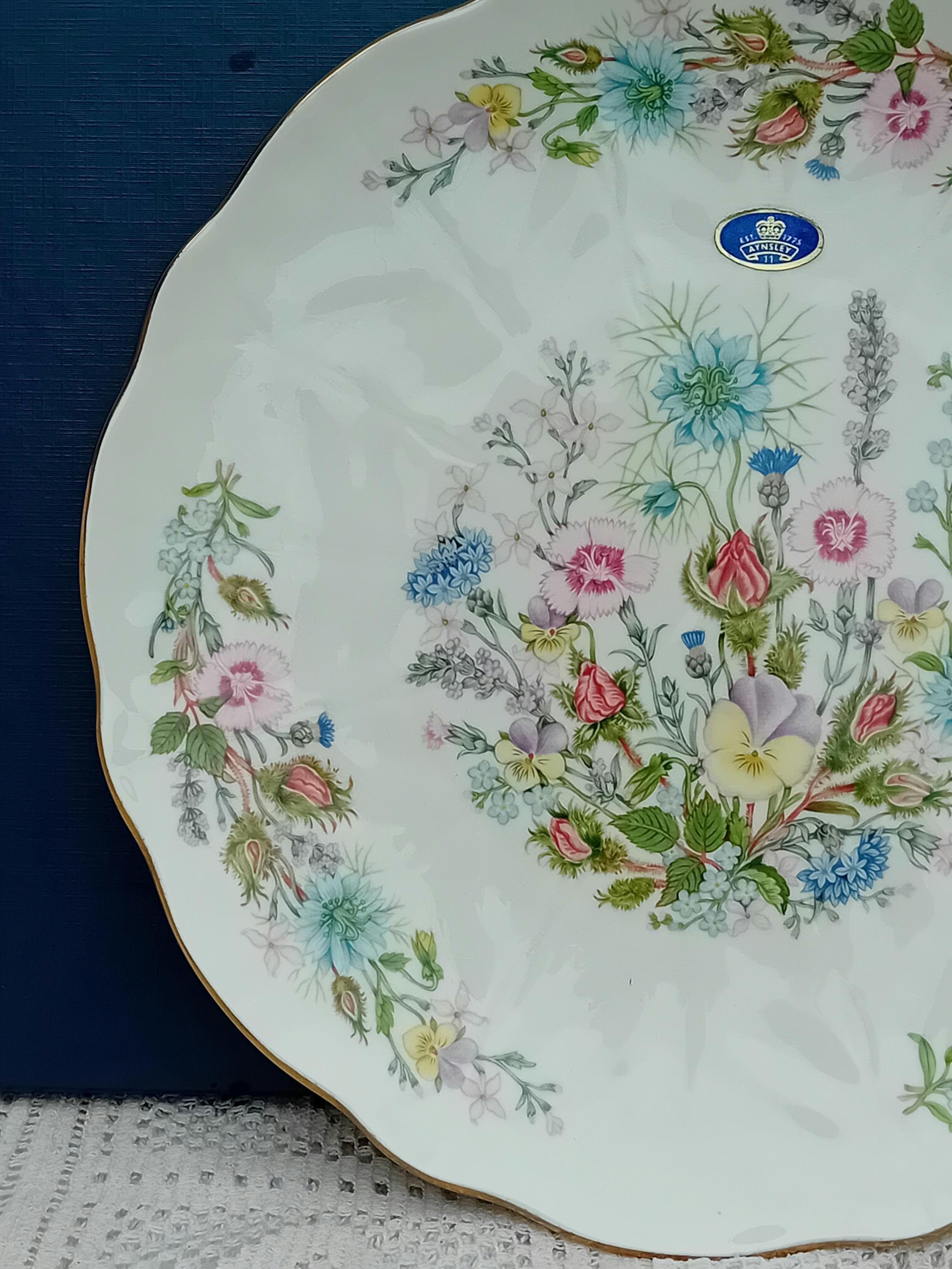 Aynsley "wild Tudor" Cheese/cake Plate and Knife Set New Original Box ...