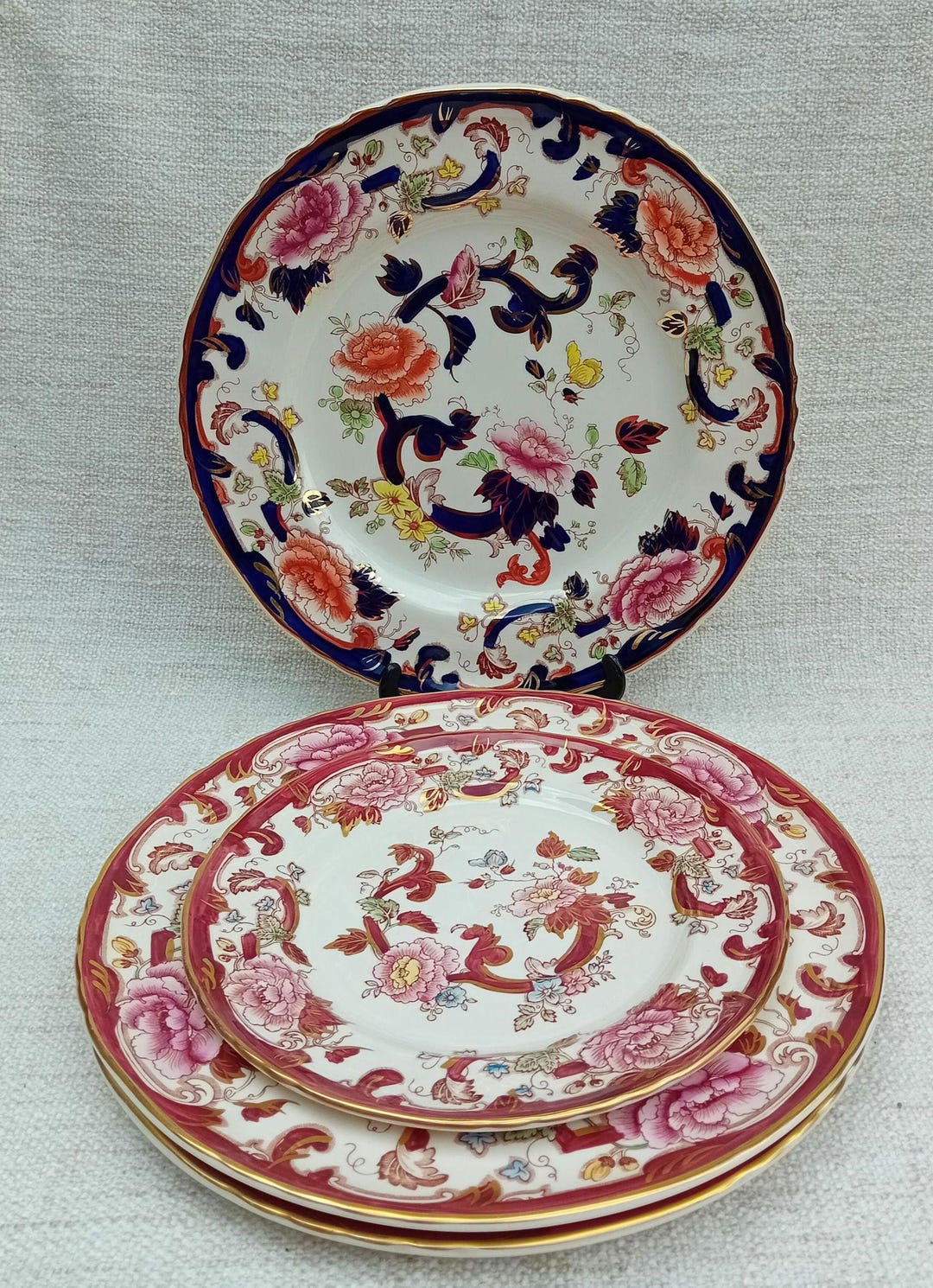 Mason Mandalay Red and Blue Plate - Etsy