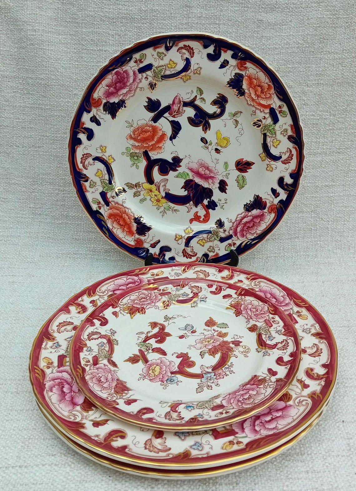 Mason Mandalay Red and Blue Plate - Etsy