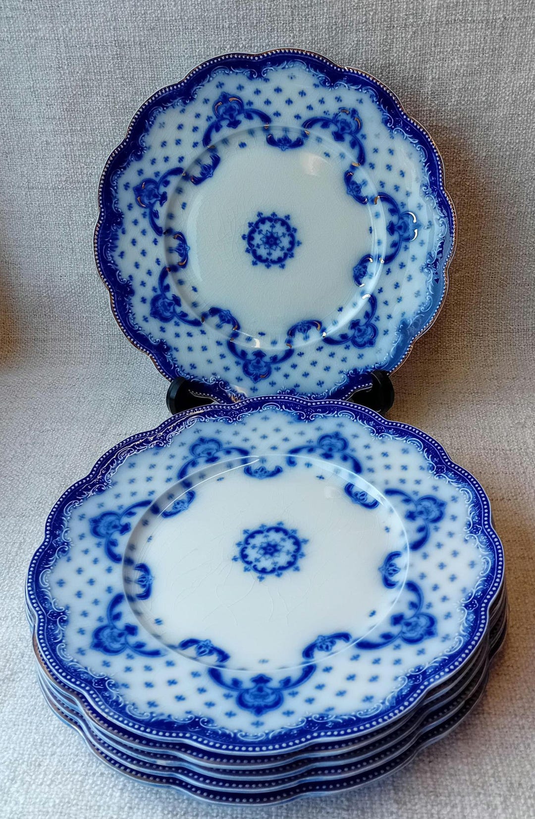 Grindley Flow Blue China "keele" Pattern, Blue and White Design Adorned ...