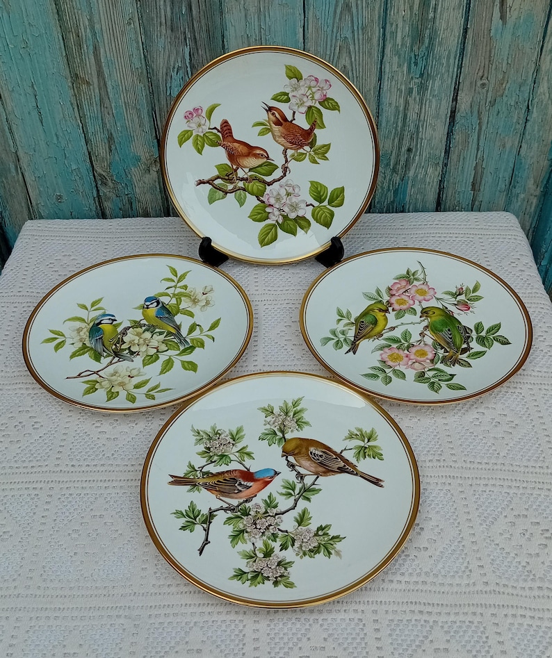 Spode "garden Birds" Collector Gilted Plates, With Each Plate Featuring ...