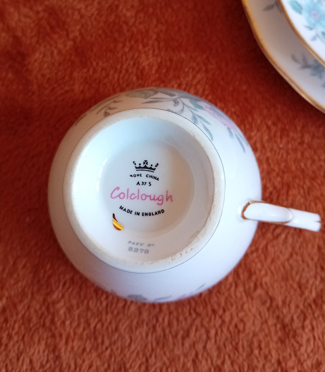 Colclough Vintage Blue and Pink Fine Bone China Tea Set, Pattern 8378 ...