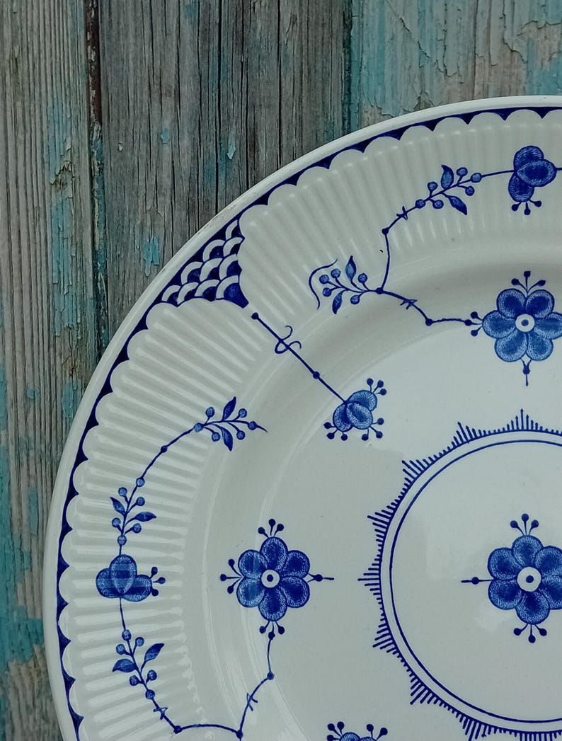Furnivals Denmark Blue and White Floral Plates - Etsy