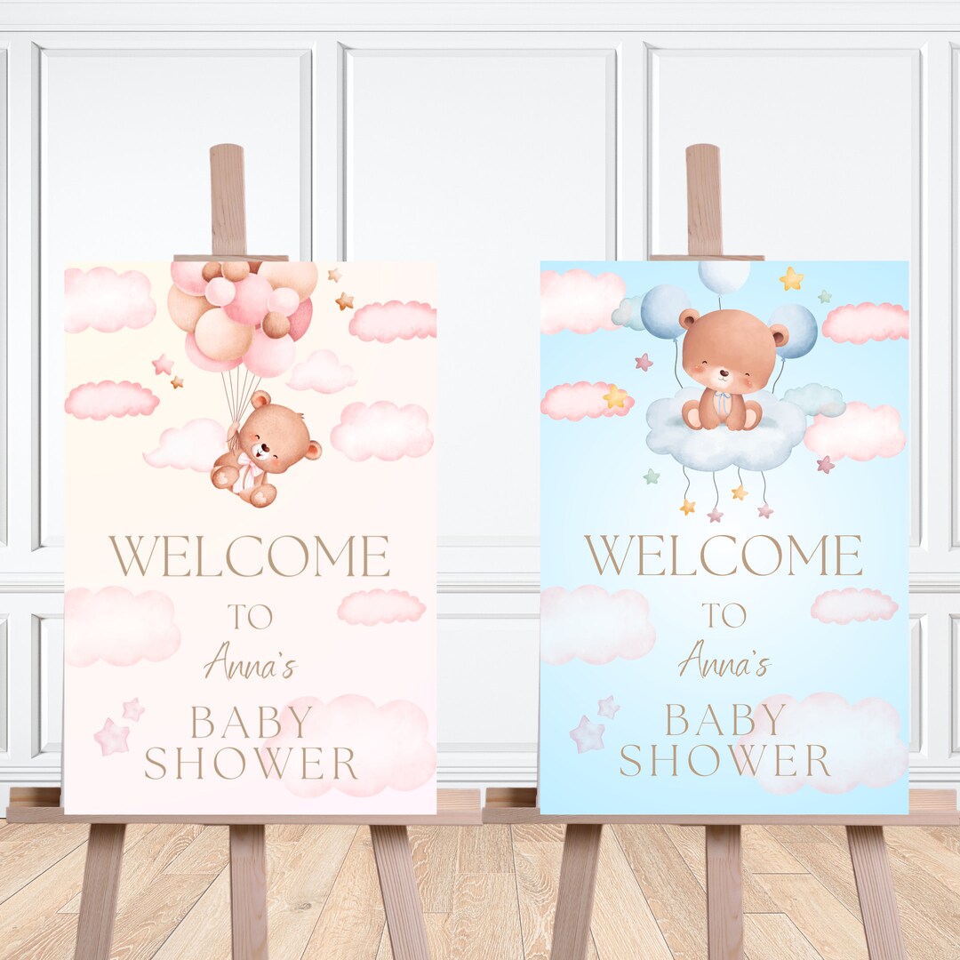 Baby Shower Welcome Sign PDF PRINTABLE FILE customizable for Baby Boy ...