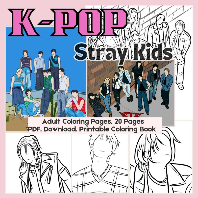 Stray Kids Coloring Pages - Etsy