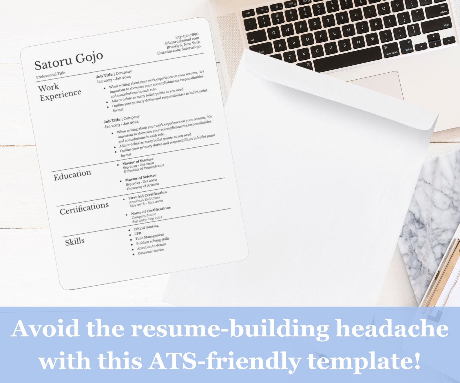 ATS Friendly Resume, ATS Resume, Ats Resume Template, Resume, Resume ...