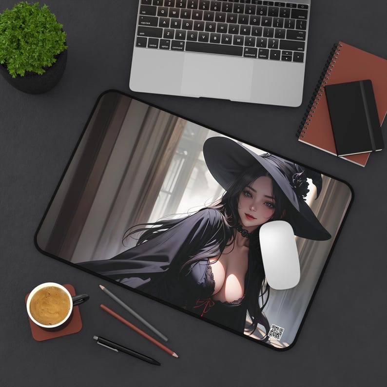 Reclining Gothic Witch Desk Mat by ANIMVIDIA A Darkly Elegant Addition to Your Space - Etsy