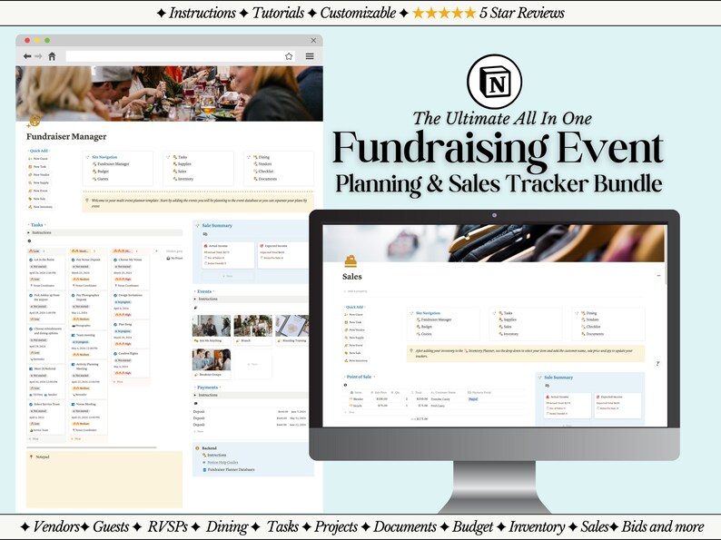 Fundraising Event Planner Bundle Fundraiser Event With Fundraiser Template Fundraiser Order Form ...