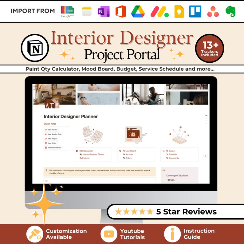 Interior Design Project Manager Notion Interior Decor Planner Home Decor Interior Design ...