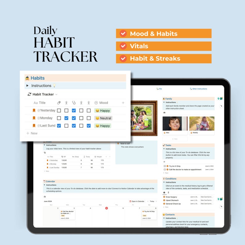 Kids Health Tracker Family Medical Planner Medical Budget Tracker Baby ...