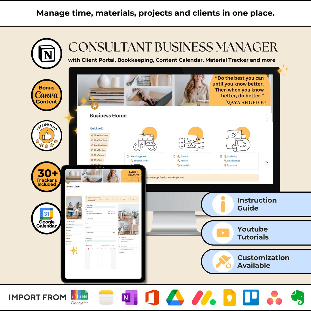 Consultant Business Planner With Client Project Site or Consultant ...