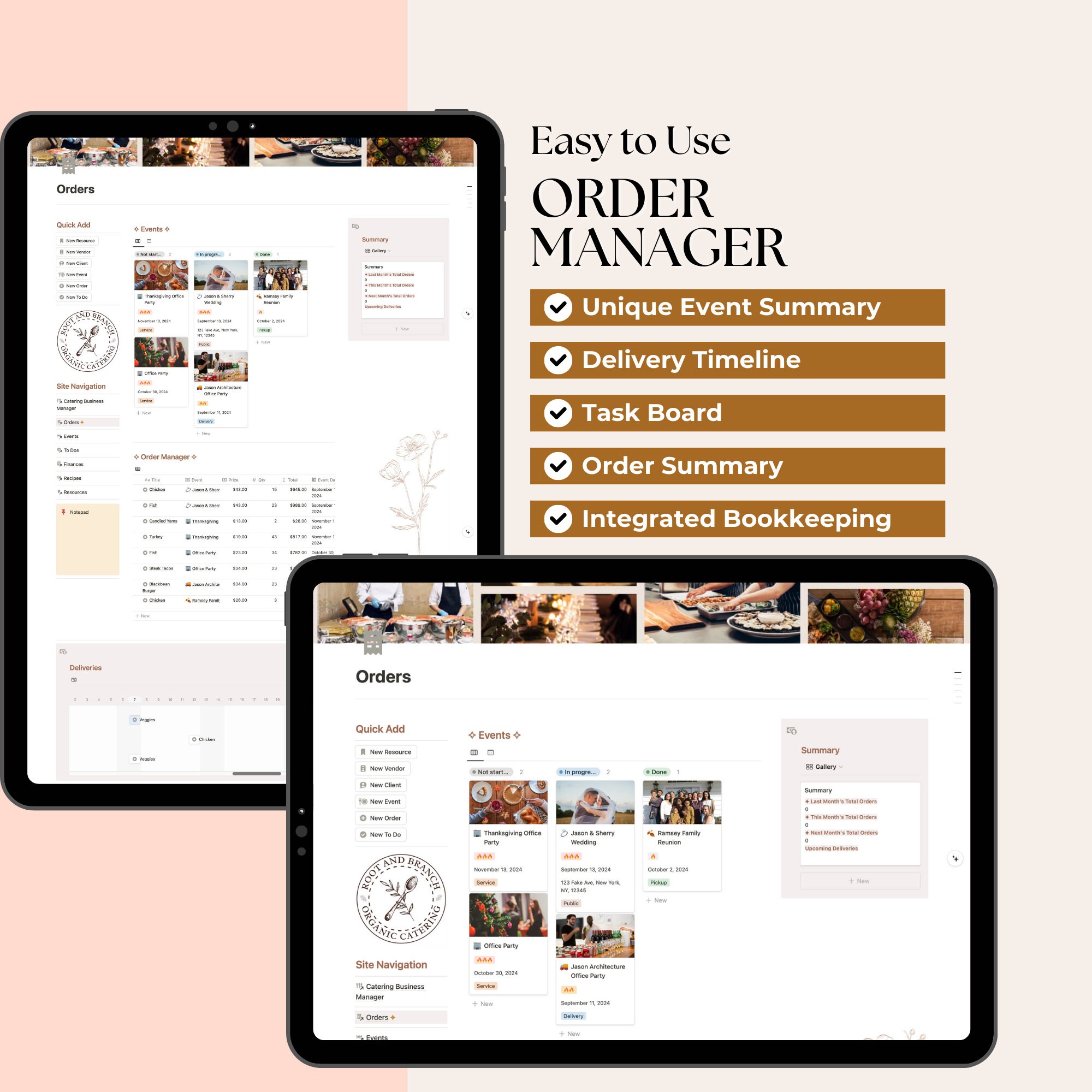 Catering Business Planner Notion Template Event Catering Services ...