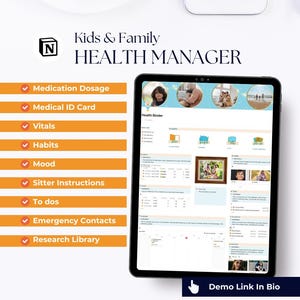 Kids Health Tracker Family Medical Planner Medical Budget Tracker Baby ...