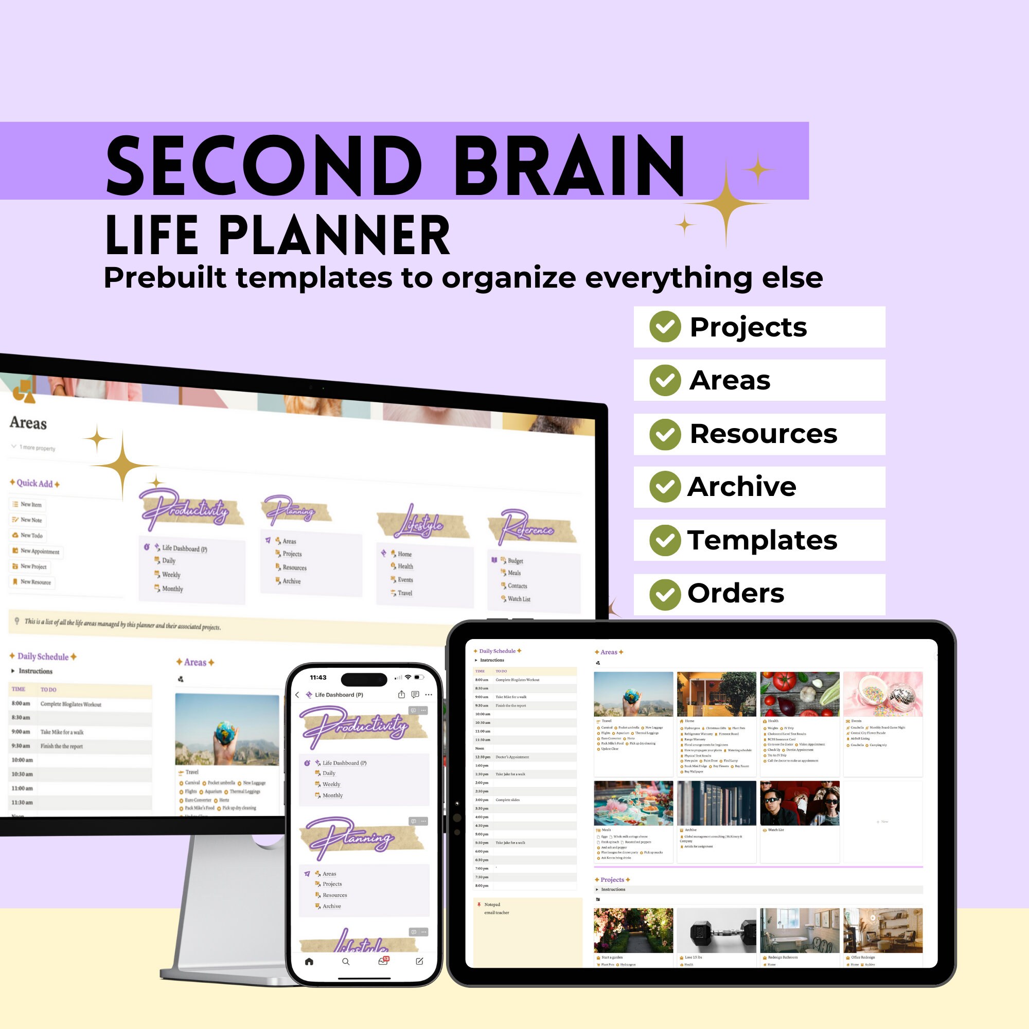 Ultimate Second Brain Notion Planner Second Brain PARA Notion Template Second Brain Digital ...