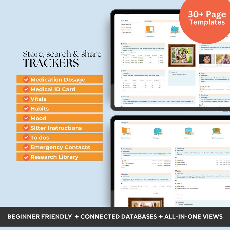 Kids Health Tracker Family Medical Planner Medical Budget Tracker Baby ...