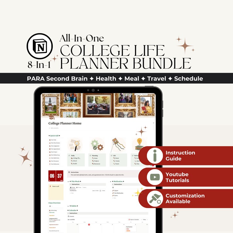 Student Notion Planner Bundle Notion Academic Digital Planner Bundle ...