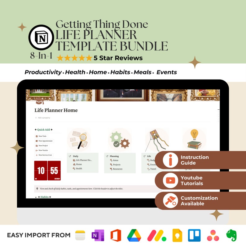 GTD Notion Planner Gtd Notion Template the Ultimate GTD Life Planner ...