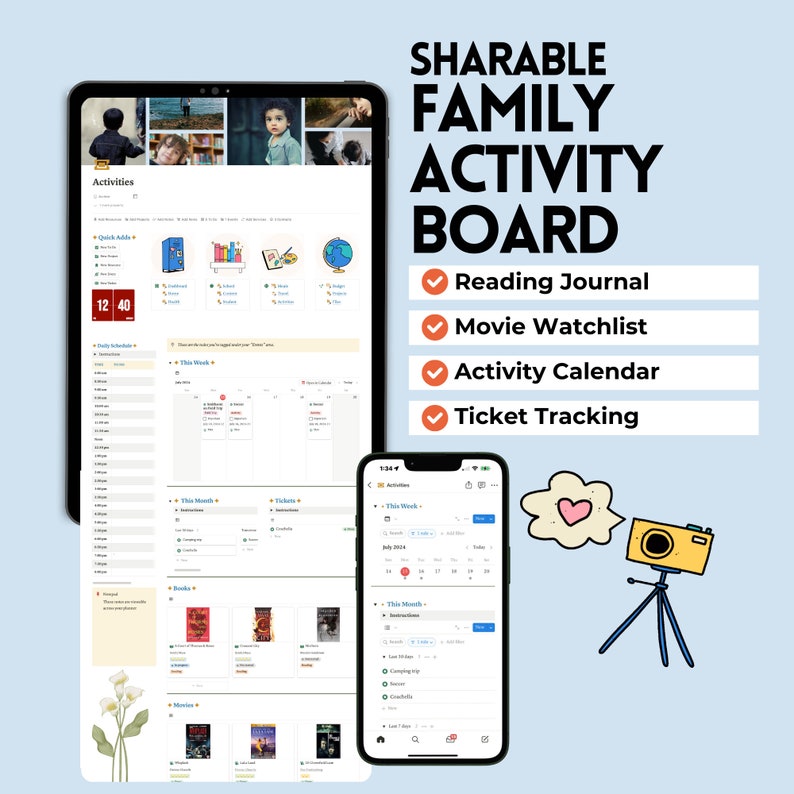 Digital Homeschool Planner Notion Template Kids Homeschool Lesson ...
