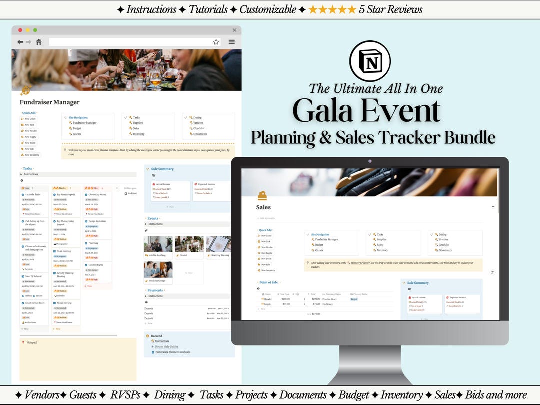 Gala Event Planner Bundle Gala Party Event With Gala Fundraiser ...