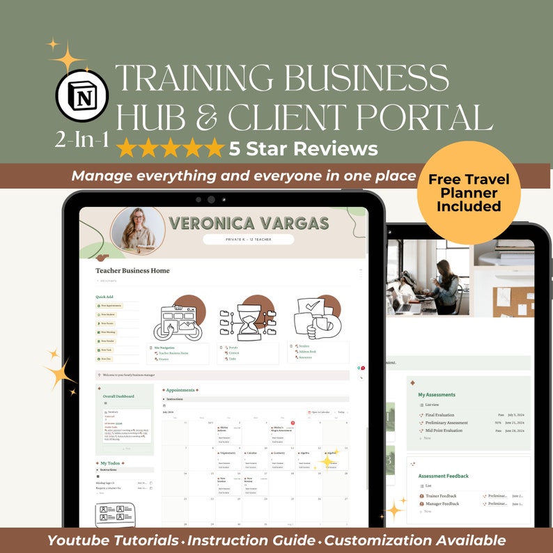 Training Business Manager and Client Portal Notion Template Freelance ...