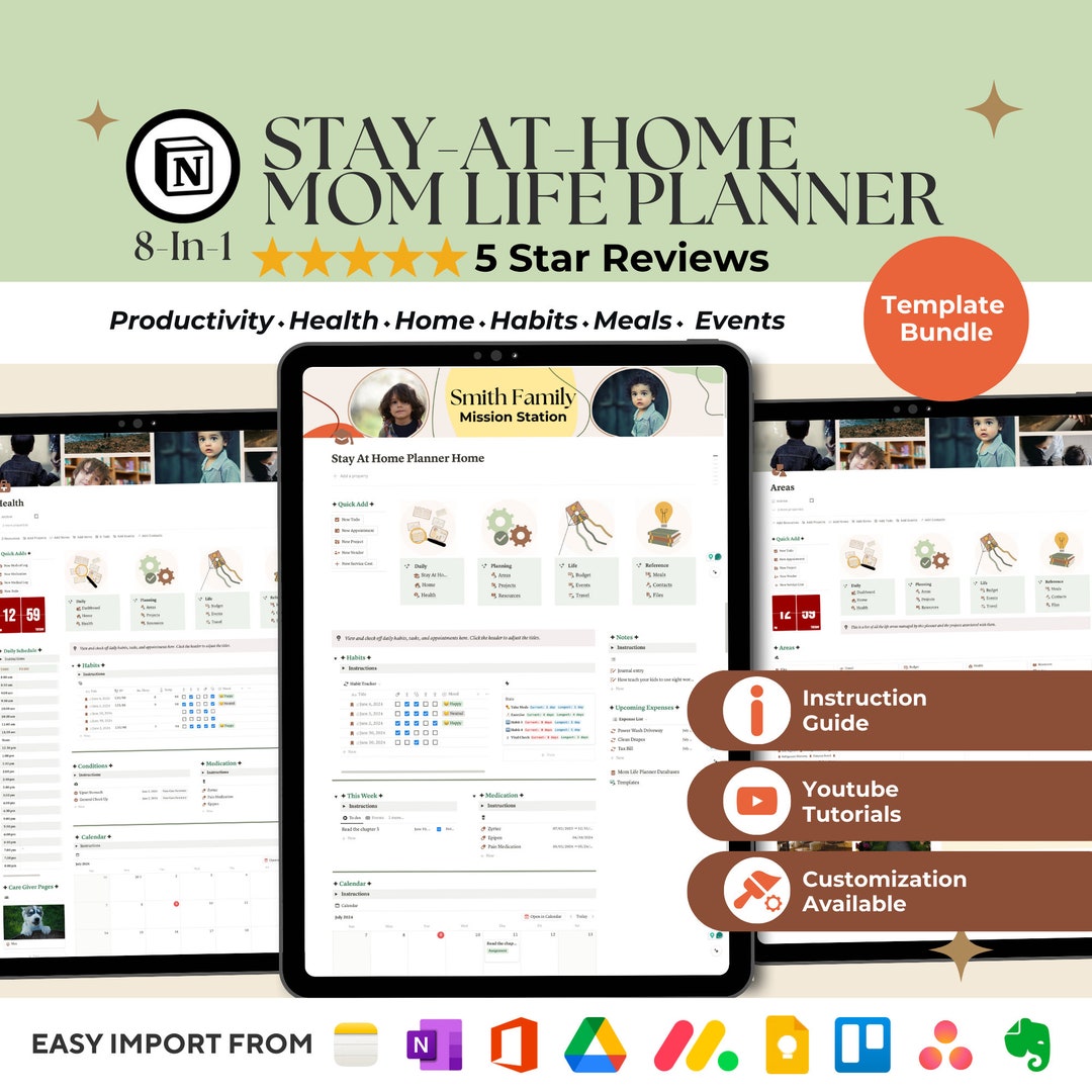 Stay at Home Mom Planner Notion Template SAHM Planner Stay at Home Mom ...