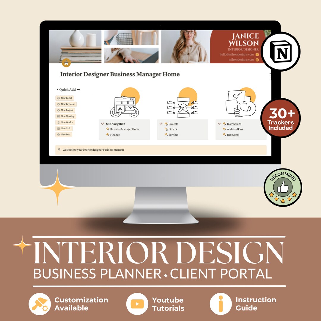 Interior Design Planner Bundle Interior Design Consultant Planner Bundle With Client Portal ...