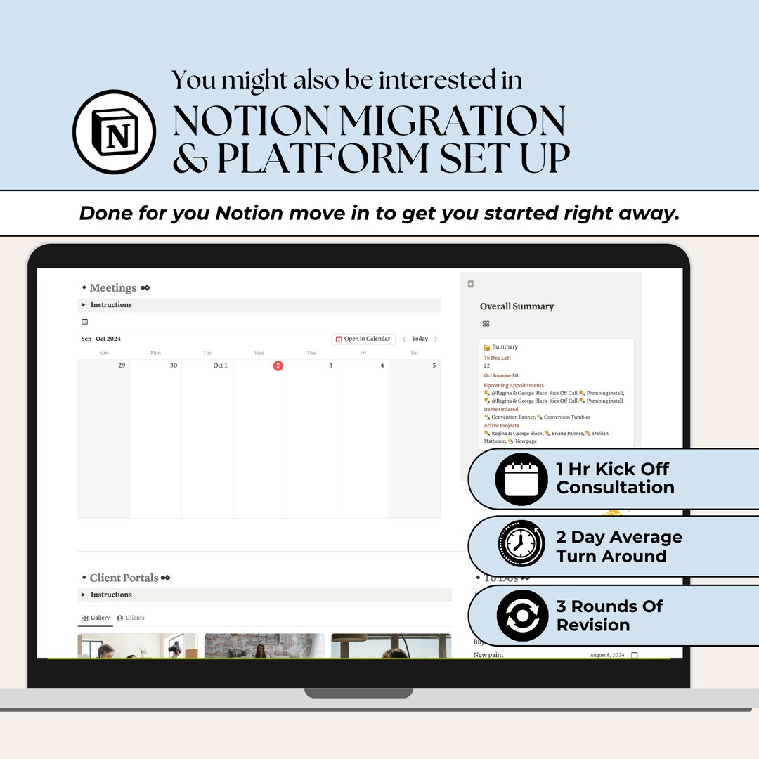 Done for You Personal Notion Migration or Custom Notion Workspace Setup All-inclusive Notion ...