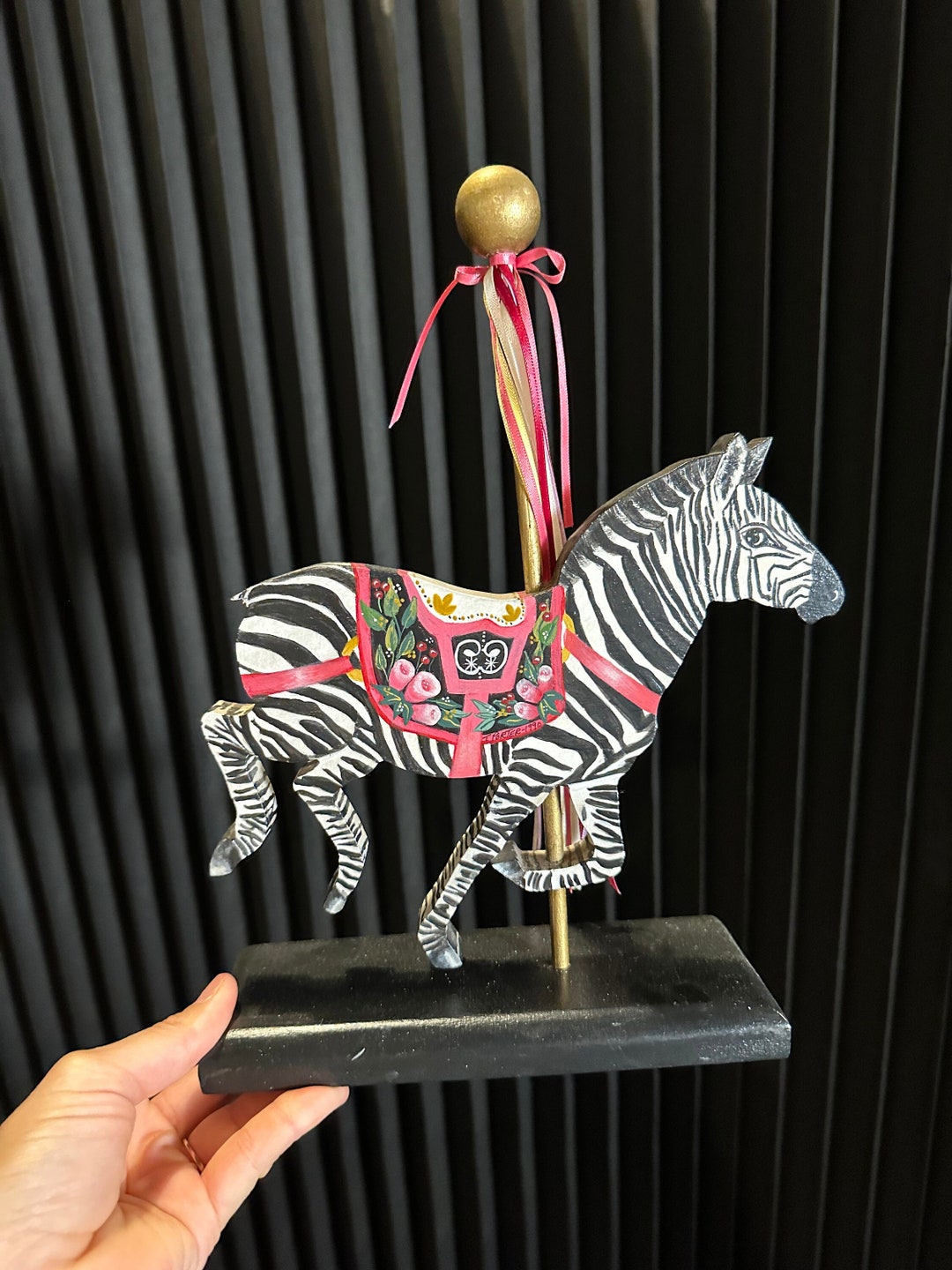 Carousel Zebra Handmade Wooden Sculpture - Etsy